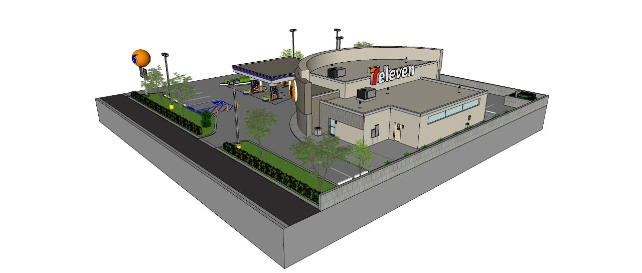 7eleven / Gas Station Created in Sketchup / Lumion | sketchUcation