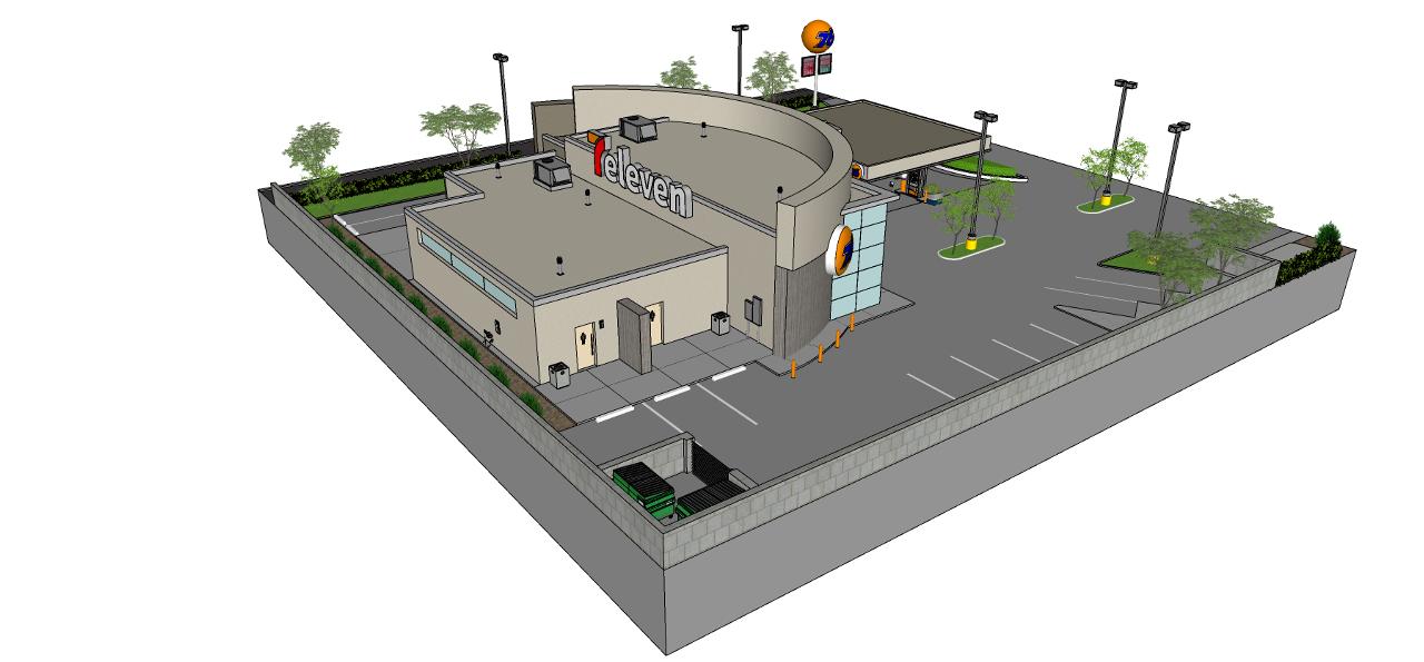7eleven / Gas Station Created in Sketchup / Lumion | sketchUcation