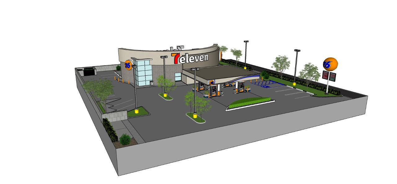7eleven / Gas Station Created in Sketchup / Lumion | sketchUcation
